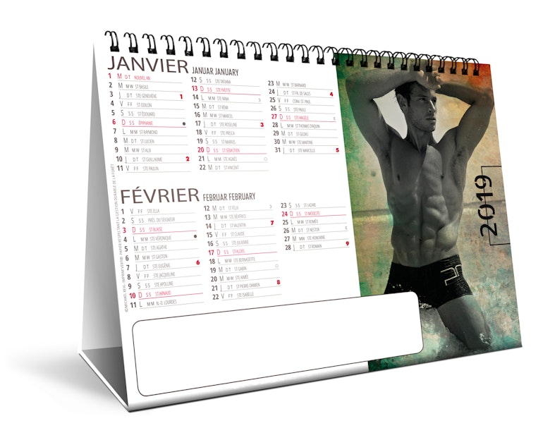 Calendrier 2019 Illustré De 7 Photos Dhommes Sexy